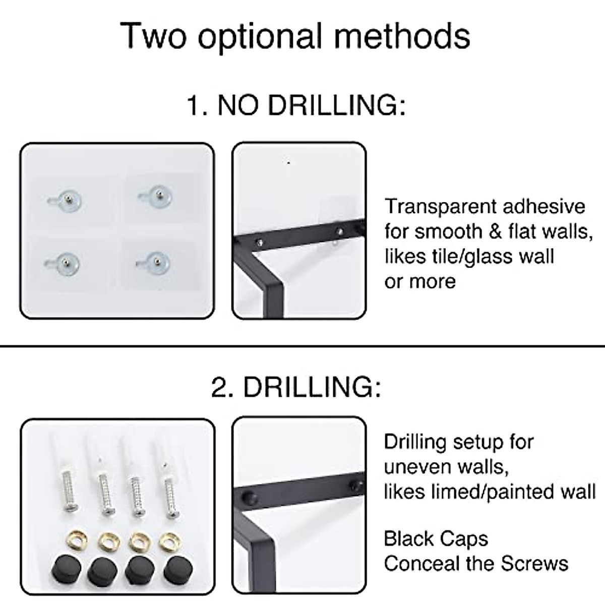 Bathroom Wall Towel Rack, Stainless Wall Mounted Towel Racks Holder with 2 Bars, Organizer for Storage of Rolled Bath Towels or Washcloths Hand (16 inches)