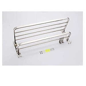 Susthickened Mirror Polished Double Layer Foldable Towel Rack with Hook-Length Wall Mounted Towel Bar Hanging for Kitchen Bathroom Cupboard