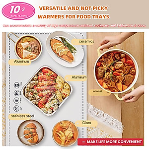 Electric Warming Trays for Food,Graphene Heating Film Food Warmers for Parties,Full Surface Heating Food Heating Mat with 3 Temperature Settings, Rollable & Portable, Auto Shut-Off,Daily Use