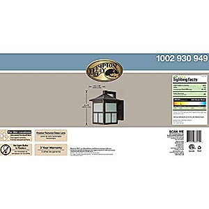 Hampton Bay Black Outdoor Integrated LED Wall Lantern Sconce (2-Pack)