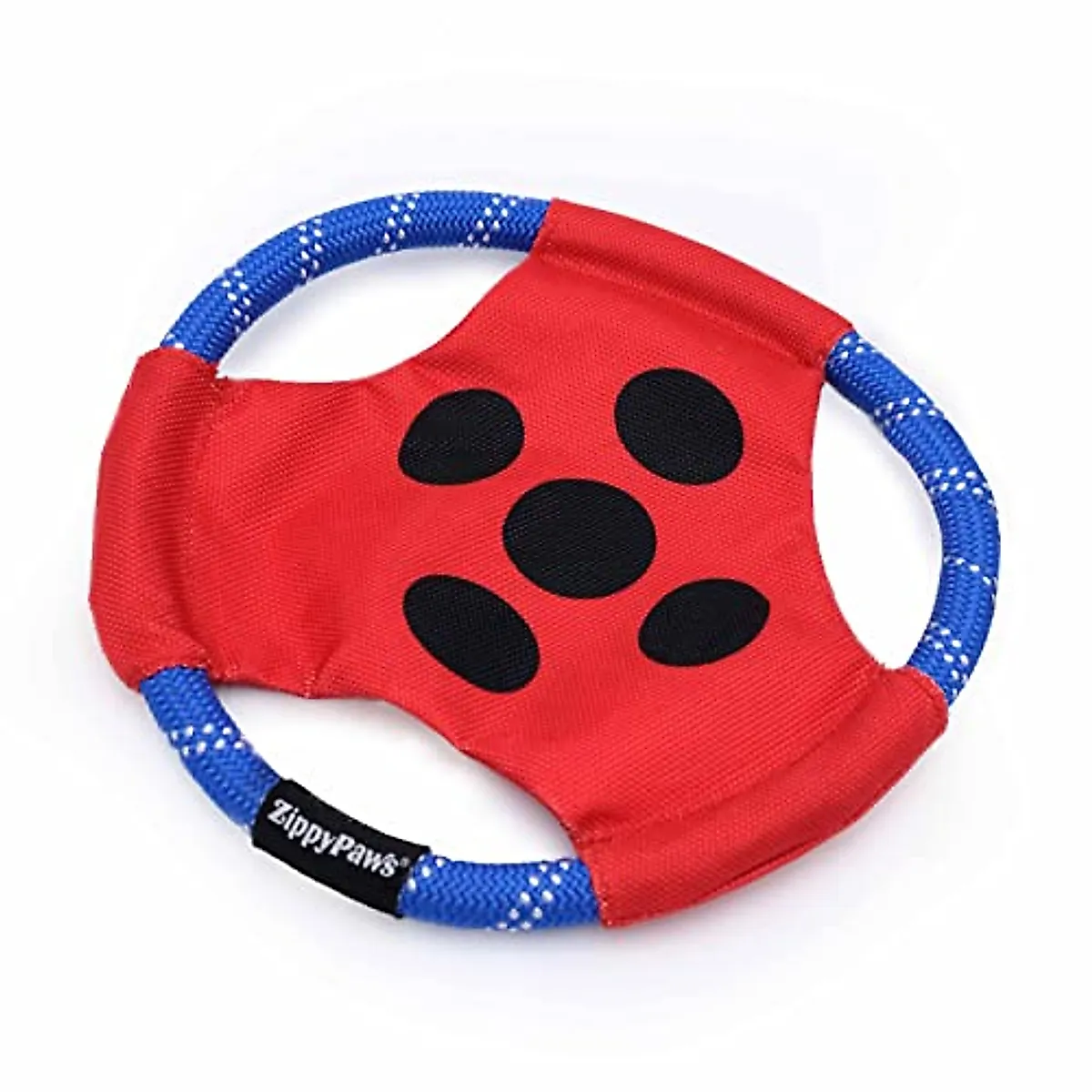 ZippyPaws x Miraculous, Ladybug Rope Gliderz - Durable Outdoor Dog Toy, Pet Flying Disc, Soft Frisbee Dog Toy for Throwing & Fetching, Gift for Dog Dads - Blue