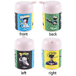 Maxerkeep Japanese Anime todoroki Deku izuku midoriya Bakugo 17oz Vacuum Insulated Soup Flask, Stainless Steel Lunch Container for Hot Food,Food Jar for Toddlers & Kids