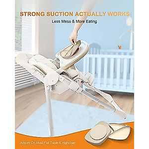 BRVTOT Newest Suction Plates for Baby & Toddler, 100% Food Grade Silicone Baby Plates with Spoon Set BPA Free, Feeding Divided Toddler Plate with Utensils for Led Weaning, Microwave & Dishwasher Safe