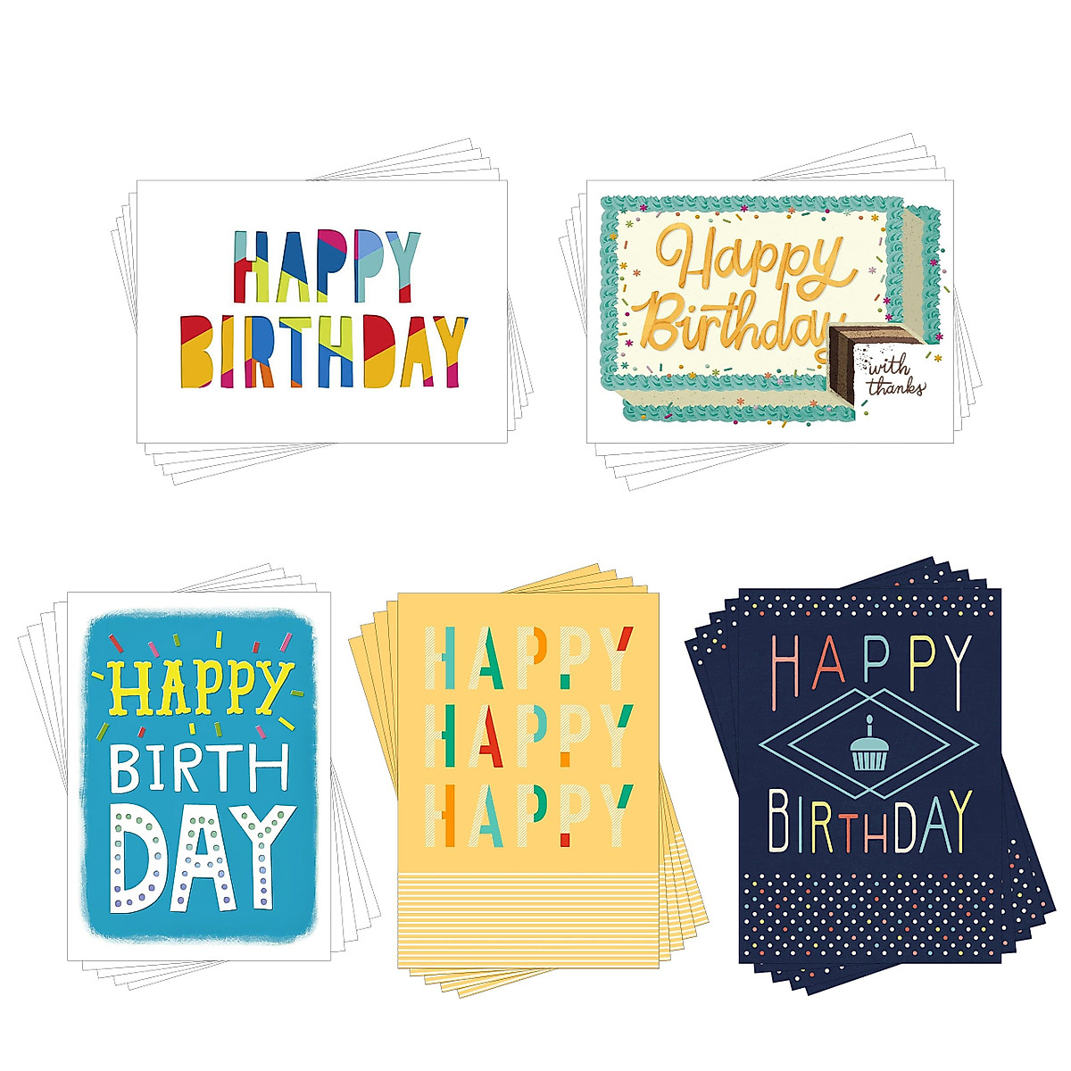 Hallmark Business 25 Pack Bulk Assorted Birthday Cards (Celebrated & Appreciated)