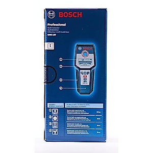 Bosch Professional Stud Finder GMS 120 (Drill Hole Marker, max. Detection Depth Wood/Magnetic Metal/Non-Magnetic Metal/Live Cable: 38/120/80/50 mm, in Cardboard Box) - Amazon Exclusive Set