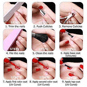 senvenski Grey Black Gel Nail Polish, White Glitter Dark Purple Charcoal Pewter Gel Polish Shimmer Crystal Gift Soak Off Set UV LED Art Varnish (CS010)