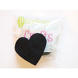 Playfully Ever After 3 Inch 28pc Felt Hearts (Black)