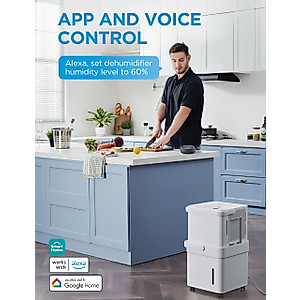 Midea Cube 20 Pint Dehumidifier for Basement and Rooms at Home for up to 1,500 Sq. Ft., Smart Control, Works with Alexa (White), Drain Hose Included, ENERGY STAR Most Efficient 2022