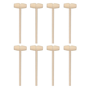 30pcs Mini Wooden Crab Lobster Mallets Seafood Shellfish Crab Hammer Craft Toys for Kids Wooden Mallets Breakable Heart Hammer for Chocolate Heart