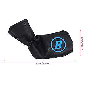 Bnineteenteam 9PCS Golf Headcover,PU Leather Golf Putter Head Cover Waterproof Thicken Plush Golf Putter Head Cover Iron Club Headcovers Accessory(Black)