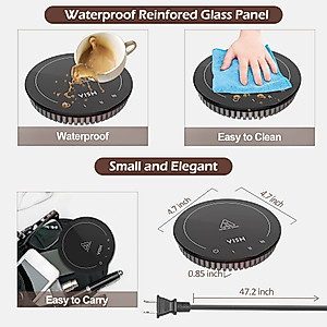 Candle Warmer, YISH Flat Bottom Coffee Mug Warmers for Desk, 25W Electric Tea and Espresso Beverage Warmers for Home and Office, Cup Warmer Auto Shut Off with 3 Temperature Setting (Y130US)