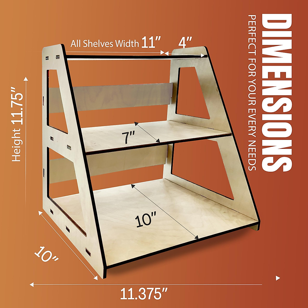 Torched 3-Tier Retail Table Display Stand with Shelves for Products - Portable | 3 Step Riser Display Rack for Retail Table Top, Counter Top, Craft Shows, Farmers Market | Showcase Display for Jewelry