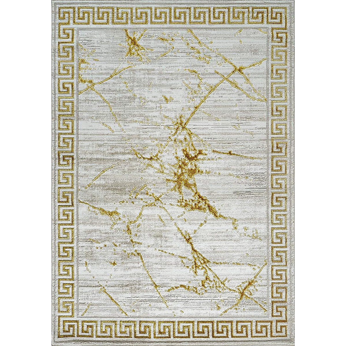 GLORY RUGS Area Rugs Marble 5X7 Cream Gold Carpet Modern Abstract Rug Living Room Dining Bedroom Rug