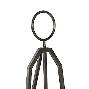 Deco 79 Metal Display Easel Large Adjustable Floor Standing Easel with Chain Support and Wood Tray, Display Stand 16' x 18' x 52', Black