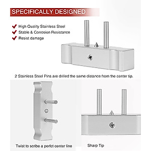 sixcow Aluminum Self Centering Scribe Doweling Jig, Center Scribe Scriber, Marking Centerline Tool for Knife, Metal, Barstock, Wood, etc