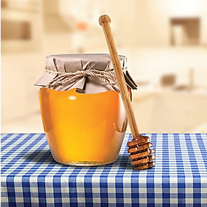 HIC Honey and Syrup Dipper Stick Server, Fine Italian Olive Wood, 6.5-Inches