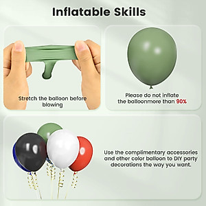 Sage Green Balloons,GAGAKU 60 pcs 5/12/18 Inch Latex Party Balloons Garland Arch Kit,Different Sizes Olive Green Balloons, Eucalyptus Green Balloon for Graduation Baby Shower Wedding