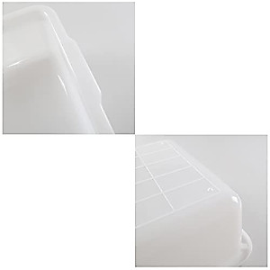 Waikhomes 4-Pack 35 L Bus Box, Plastic Utility Bus Tub, Commercial Dish Pan, White