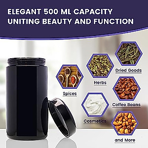 AFOKAR Airtight Storage Container 1 Oz (500mL), Air Tight Storage Container with Lid and Silicone Sealing Liner - Keep Goods Fresh for Months, Airtight Jar with UV Protection