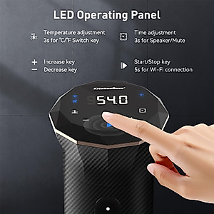 KitchenBoss Wifi Sous Vide Machine: Ultra-quiet Precision Cooker Immersion Circulator APP Control, IPX7 Waterproof Stainless Steel 1100W Professional Low Temperature Cooking Machines (G300PT)