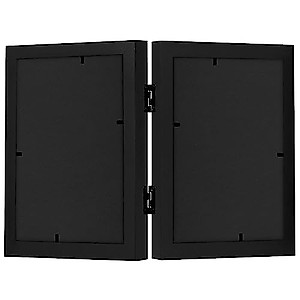 Americanflat Hinged 8x10 Picture Frame in Black - Double Picture Frame with Engineered Wood and Shatter Resistant Glass for Tabletop Display