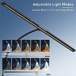 AmazLit Desk Lamp 31.5" W, Desk Lamp for Home Office, Gesture Sensing Desk Light, Monitor Light, Adjustable Color Temperature & Brightness, Table Lamp 24W Brightest, Black