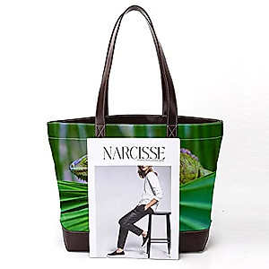 TBOUOBT Handbags for Women Fashion Tote Bags Shoulder Bag Satchel Bags, Green Leaves Change Dragon