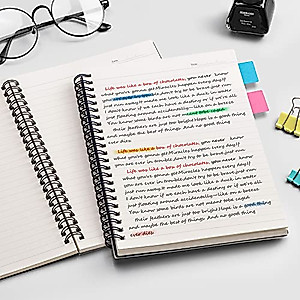 EMSHOI Lined Journal Spiral Notebook 5.7" x 8.22" - 4 Pack 640 Pages 100gsm Thick Paper, A5 Small Notebooks College Ruled, Plastic Hardcover Journals for Writing Women Men Work School Supplies