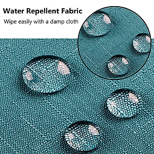 youngseahome Patio Seat Cushion Covers,Washable Slip Covers Replacement,Waterproof Outdoor Furniture Chair Cushion Pillow Seat Cover for Couch,Garden,Sofa,Teal,22"×22"×4"(4 Covers Only)