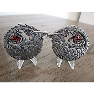 Lot of 4 Intelligence Challenge Coins NGA NSA Five Eyes Intelligence Community Reaper CIA Cyber Command