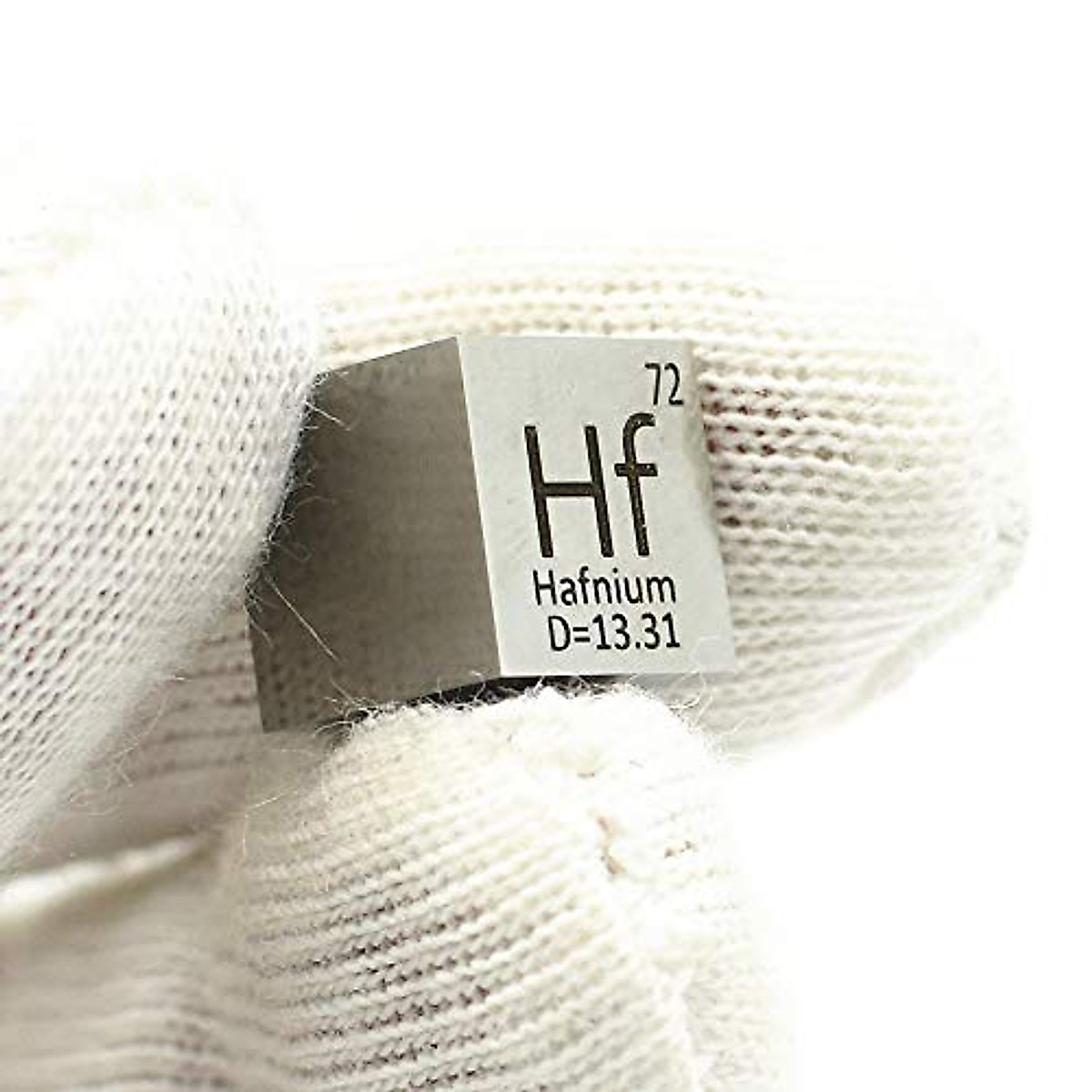Polished Tungsten Cube 10mm 99.95% Metal Cubes for Element Collections Lab Experiment Material Hobbies Simple Substance Block Display DIY (Hafnium)