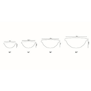 The HC Companies 12 Inch Garden Bowl Planter - Shallow Plant Pot with Drainage Plug for Indoor Outdoor Flowers, Herbs, Warm Gray