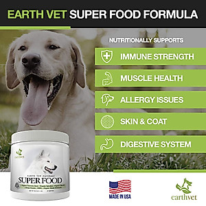 Earth Vet Super Immunity + for Dogs - Contains Organic Spirulina, Organic Chlorella, Organic Turmeric and Reishi Mushroom (60 Servings)