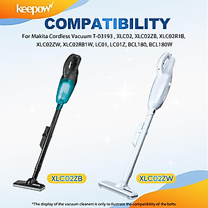 KEEPOW Vacuum Filters Compatible with Makita T-03193 Replacement Vacuum Filter Cloth for XLC02 LC01 BCL180 443060-3 Vacuums, 10 Pack