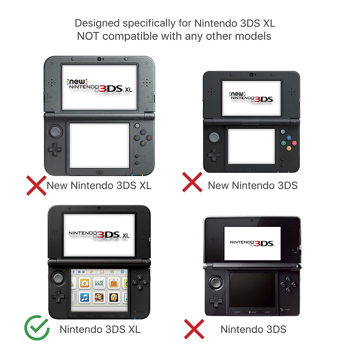 TNP 3DS XL Case - Ultra Clear Crystal Transparent Hard Shell Protective Case Cover Skin Accessory Compatible with Nintendo 3DS XL LL