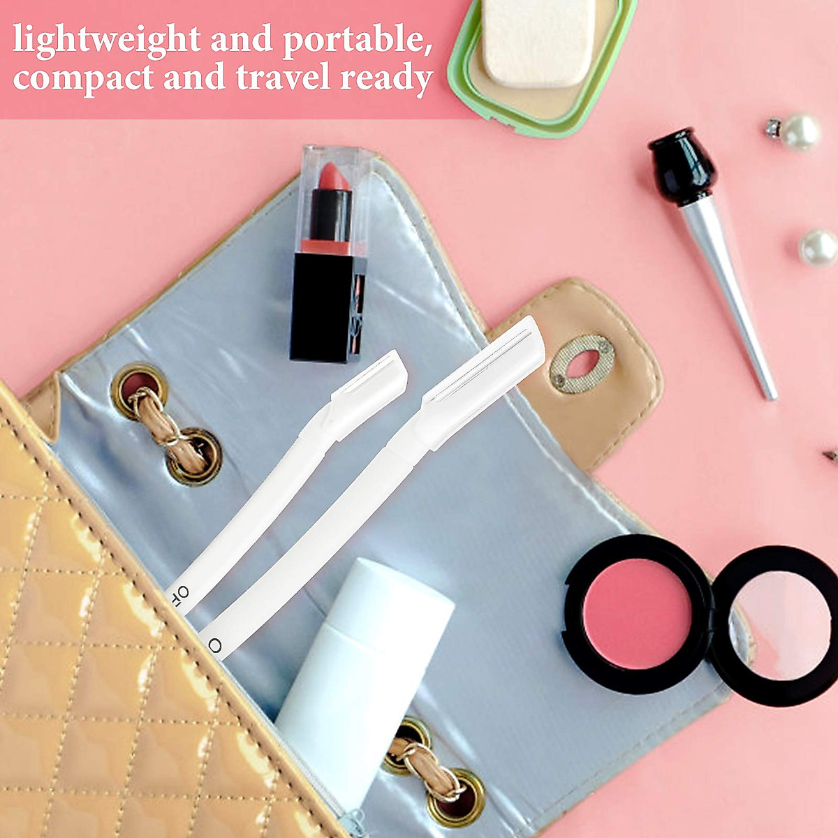 Dermaplane Razor for Women Face,Professional Dermaplaning Tool,Facial Razor, Peach Fuzz and Hair Removal, opove Multifunction Home Skin Care Tool,3 Eyebrow Razors