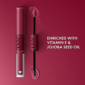 NYX PROFESSIONAL MAKEUP Shine Loud, Long-Lasting Liquid Lipstick with Clear Lip Gloss - Goal Getter (Deep Raspberry)