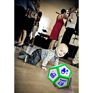 Macro Giant 6.7 Inch Dry Erase Polyhedral Foam Dice, Jumbo, Set of 2, Red, Blue, 12-Sided, White Board, Parenting Activity, Kid Toy, Preschool, Math Learning, Team Games