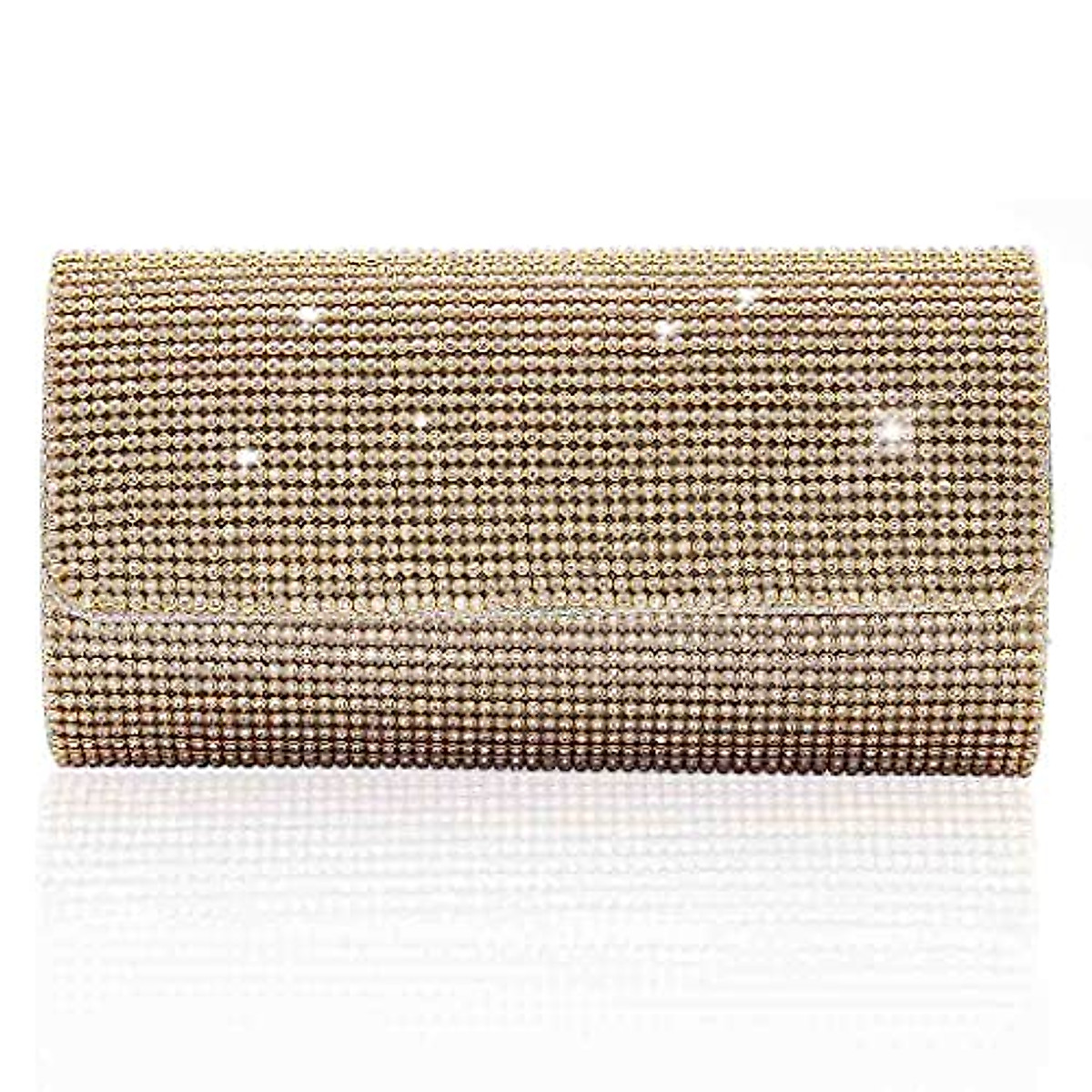 Yokawe Women's Bling Crystals Evening Clutch Bag Sparkly Rhinestone Purse Crossbody Bags Wedding Prom Party Handbags (Gold)