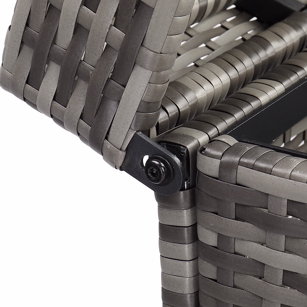 SESAISHEIR 24 Gallon Large Outdoor Trash Can with Lid, Iron Frame Rattan Trash Bin with Top Cover, Tall Poolsid Garbage Can Waste Basket for Backyard Patio Deck and Kitchen Use