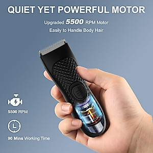 SKERTS Unisex Hair Trimmer, Matt Black, for Trimming, Shaving, Body, 90mins Battery Power, IPX7 Waterproof