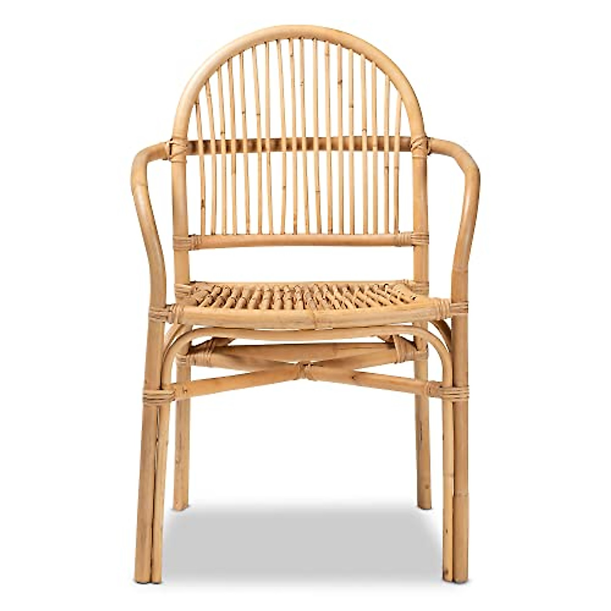 Baxton Studio Tugera Dining Chair Dining Chair Natural Brown Rattan Dining Chair