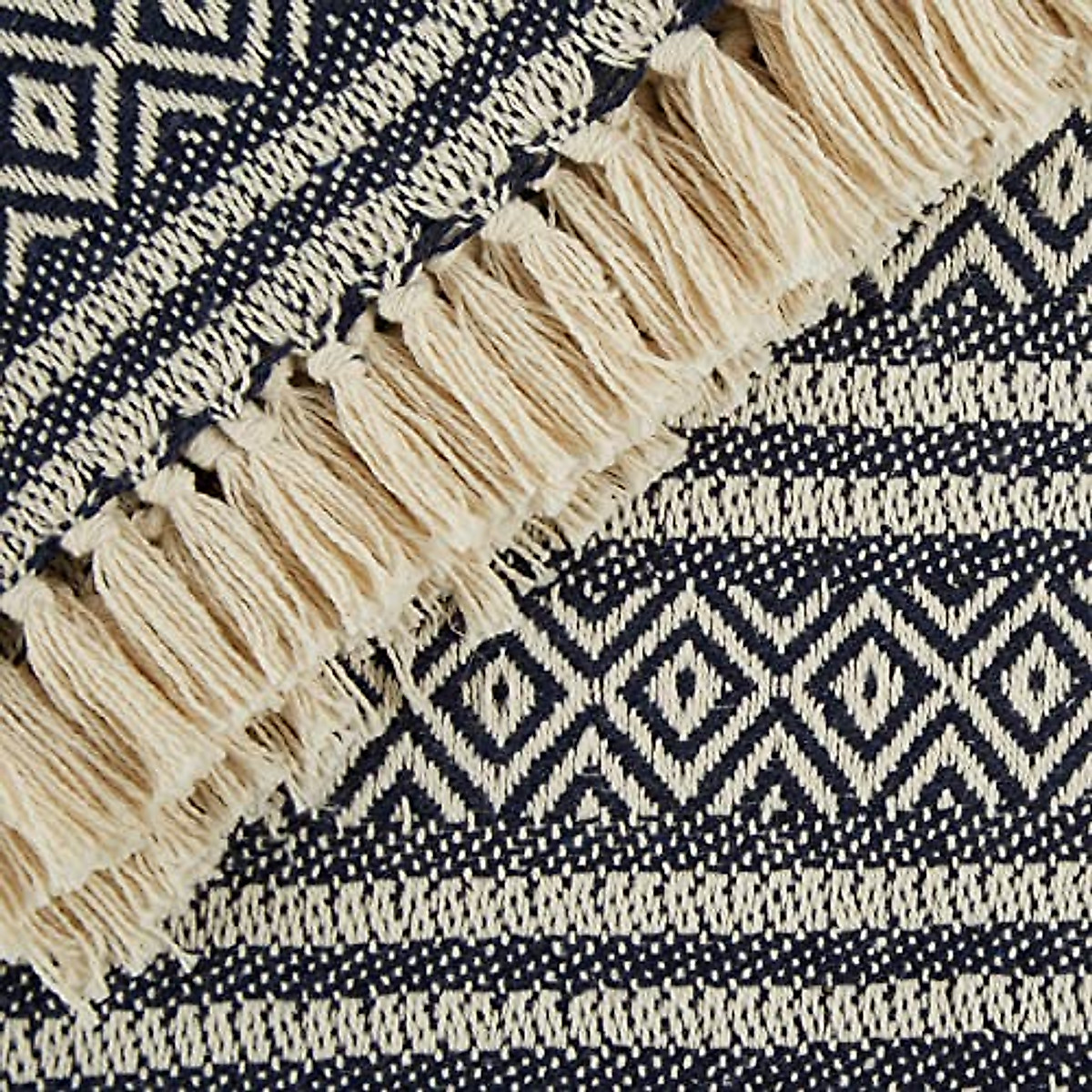 DII Rustic Farmhouse Cotton Adobe Stripe Blanket Throw with Fringe for Chair, Couch, Picnic, Camping, Beach, & Everyday Use, 50 x 60