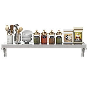 lukar Concession Shelf,Foldable Concession Shelf for Food Truck,Stainless Steel Folding Wall Shelf Food Shelf Stand Serving for Concession Windows,36" x 12"