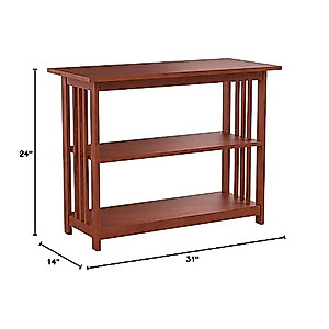 Mission Under Window Bookshelf with 2 Shelves, Cherry