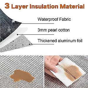 Lukery Insulated Reusable Grocery Bag with Zipper, Collapsible Cooler Bag Tote Heavy-Duty Insulated Food Pizza Delivery Bag, Shopping Bags for Groceries & Frozen Foods (16"x 9"x 13",Black)