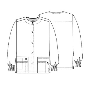 Dickies Women's Plus Size EDS Signature Scrubs Missy Fit Snap Front Warm-Up Jacket, Black, XX-Large