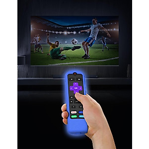 Silicone Remote Case for Roku Voice Remote Pro,Select Series 4K/lus Series 4K TVs 2024,RCS01R Shockproof Protective Cover for Ultra(2019-2011) with Lanyard for Streaming Stick 4K+ Remote(Blue)