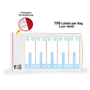 Doctor Stuff - File Folder Labels, Alphabet Letters, D/Q, Compatible with Smead NCC - SNCC Series Alpha Stickers Light Blue, 1-5/32" x 3-5/8, 100/Package