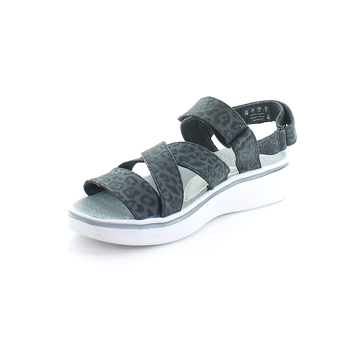 BZees Women's Traveler Black Leopard 7 B(M) US